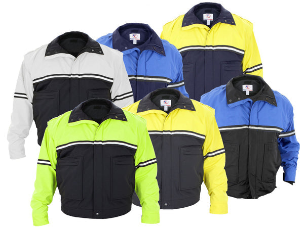 FIRST CLASS WATER PROOF ZIP-OFF SLEEVE BIKE PATROL JACKET WITH REMOVAB ...