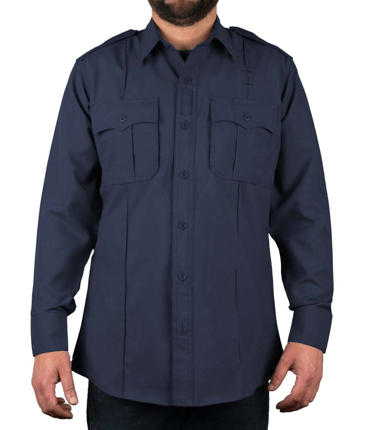 Polyester 4 Pocket Hidden Zipper Uniform Shirt - Long Sleeve – First ...