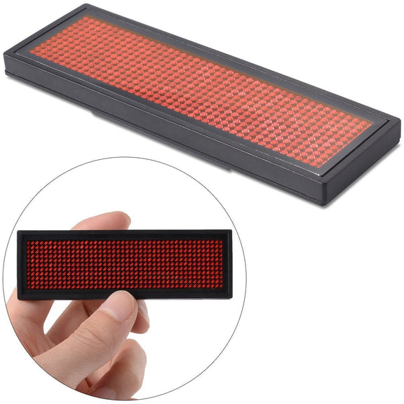 RECHARGEABLE MINI RED LED PROGRAMMABLE BADGE DISPLAY WITH USB PROGRAMM ...
