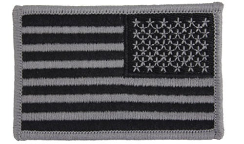 U.S. FLAG EMBLEMS - RIGHT SHOULDER (SILVER/BLACK) – First Class Uniforms
