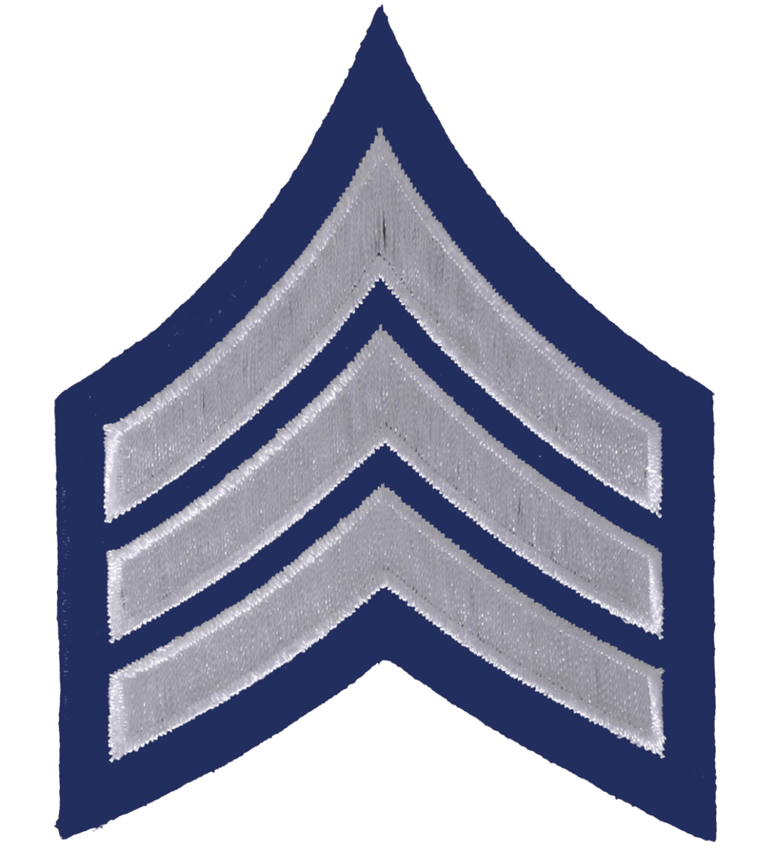 SILVER/NAVY BLUE SGT CHEVRON – First Class Uniforms